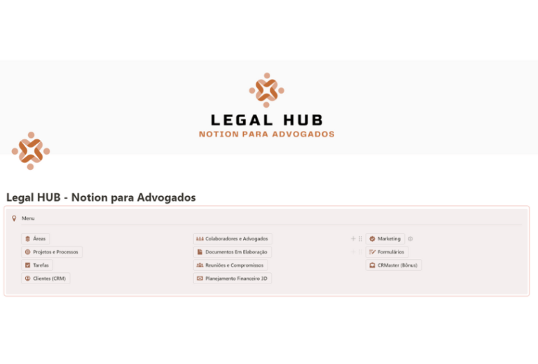 Legal Hub - Notion para Advogados - Notioncel
